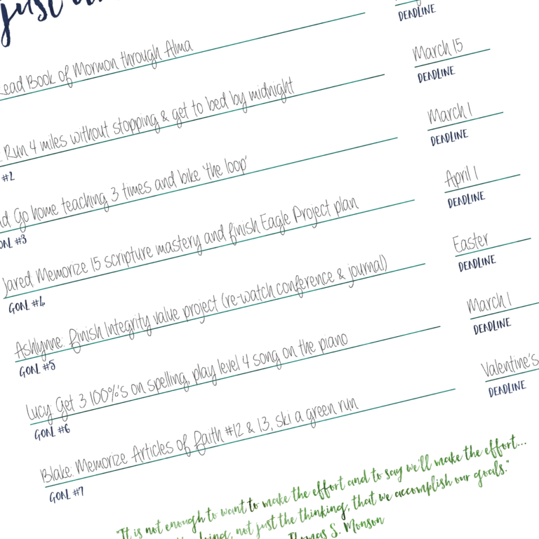 A simple free printable for tracking family goals | Sugardoodle.Net