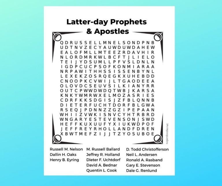 General Conference Word Search | Sugardoodle.Net